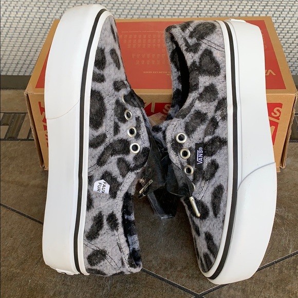 Vans | Shoes | Vans Authentic Platform Fuzzy Snow Leopardtrue Wh | Poshmark